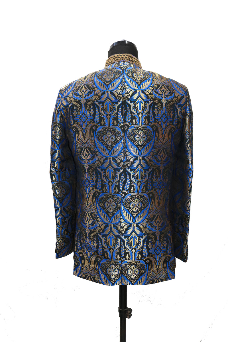 Hand Embroidered Blue Wings Nehru – Freeborn Designs