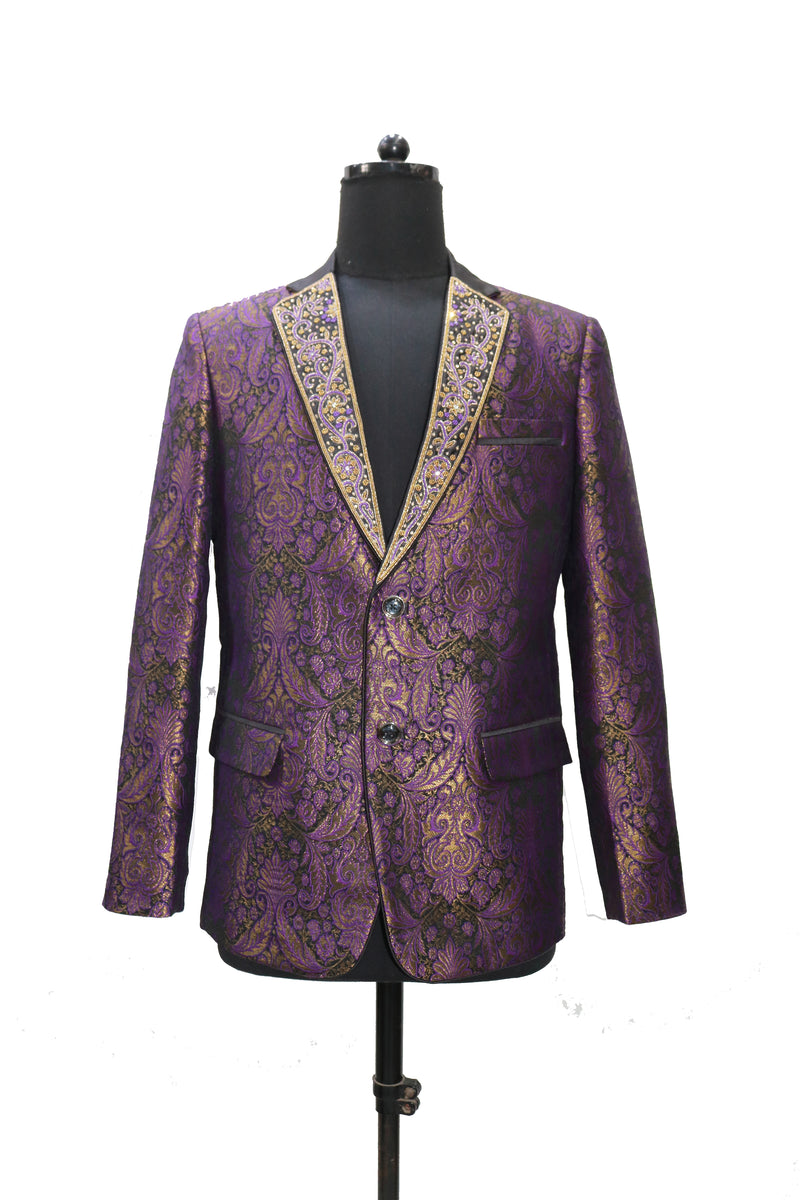 Hand Embroidered Amethyst Blazer – Freeborn Designs